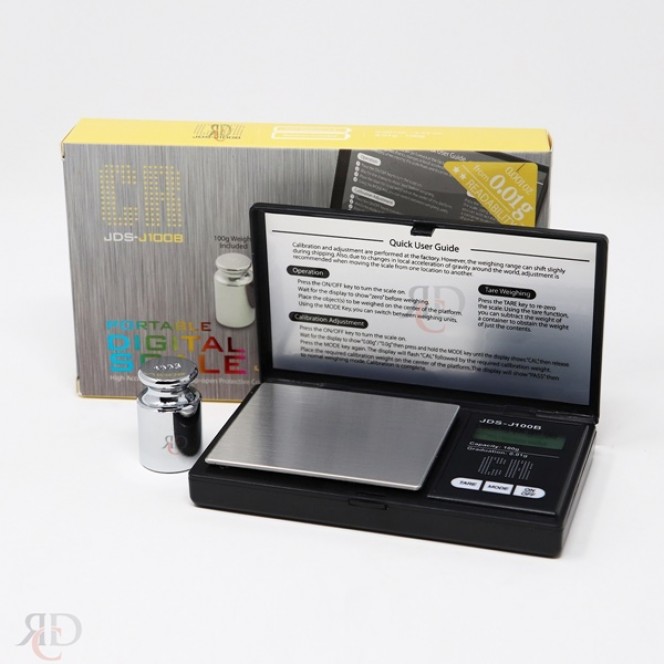 SCALE CR JDS-J100 0.01G WITH WEIGHT ORANGE BOX - SILVER