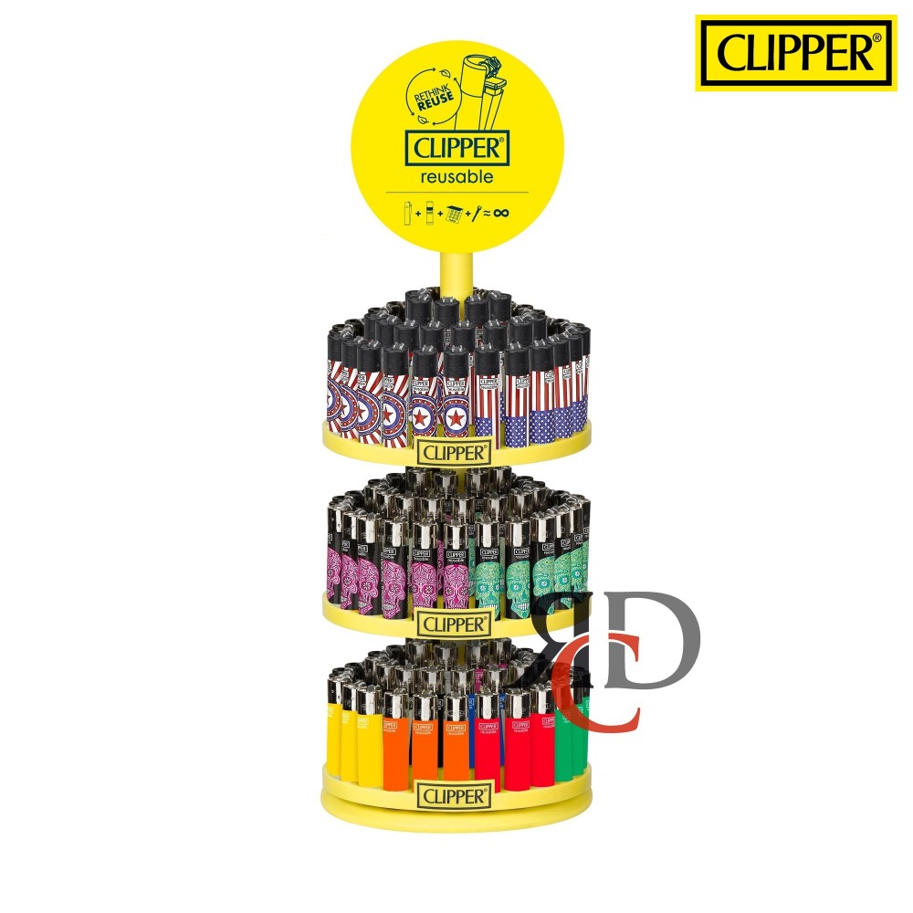 CLIPPER LIGHTER CAROUSEL 3 TIRE DISPLAY - MIX 144CT/ DISPLAY ...