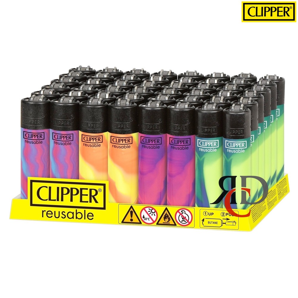 CLIPPER LIGHTER SOLID FLUO 48CT/ DISPLAY