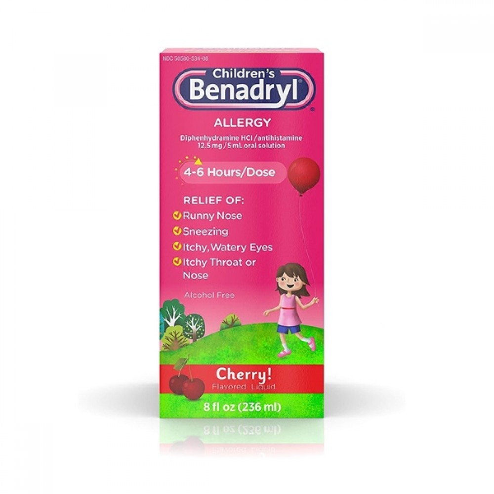 BENADRYL CHILDRENS CHERRY 4OZ BOTTLES 1CT