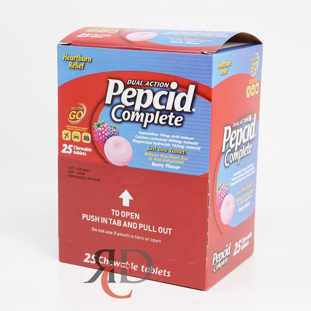 MEDICINE SINGLES : PEPCID COMPLETE ANTACID CHEWABLE TABLETS ...