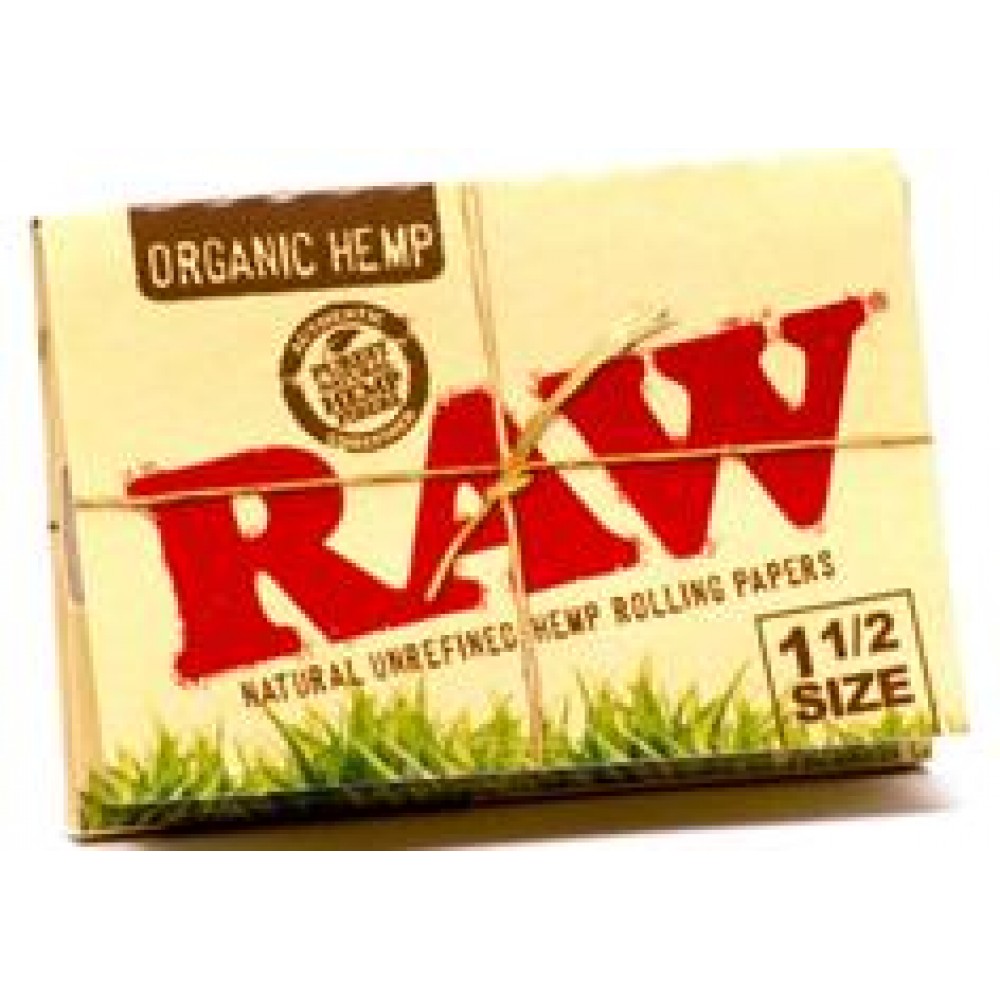 RAW ORGANIC HEMP 1 1/2 CIGARETTE ROLLING PAPERS 25CT/PACK