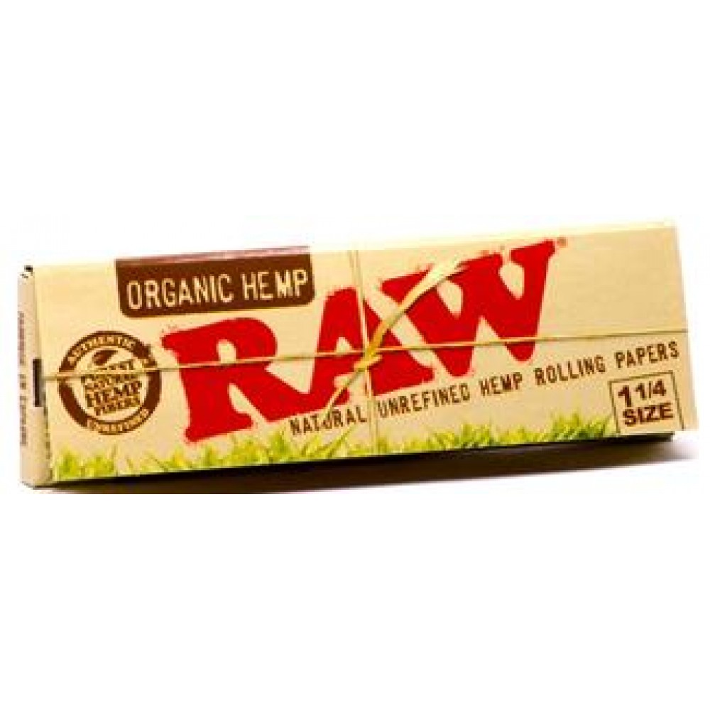 RAW ORGANIC HEMP 1 1/4 CIGARETTE ROLLING PAPERS 24CT/PACK