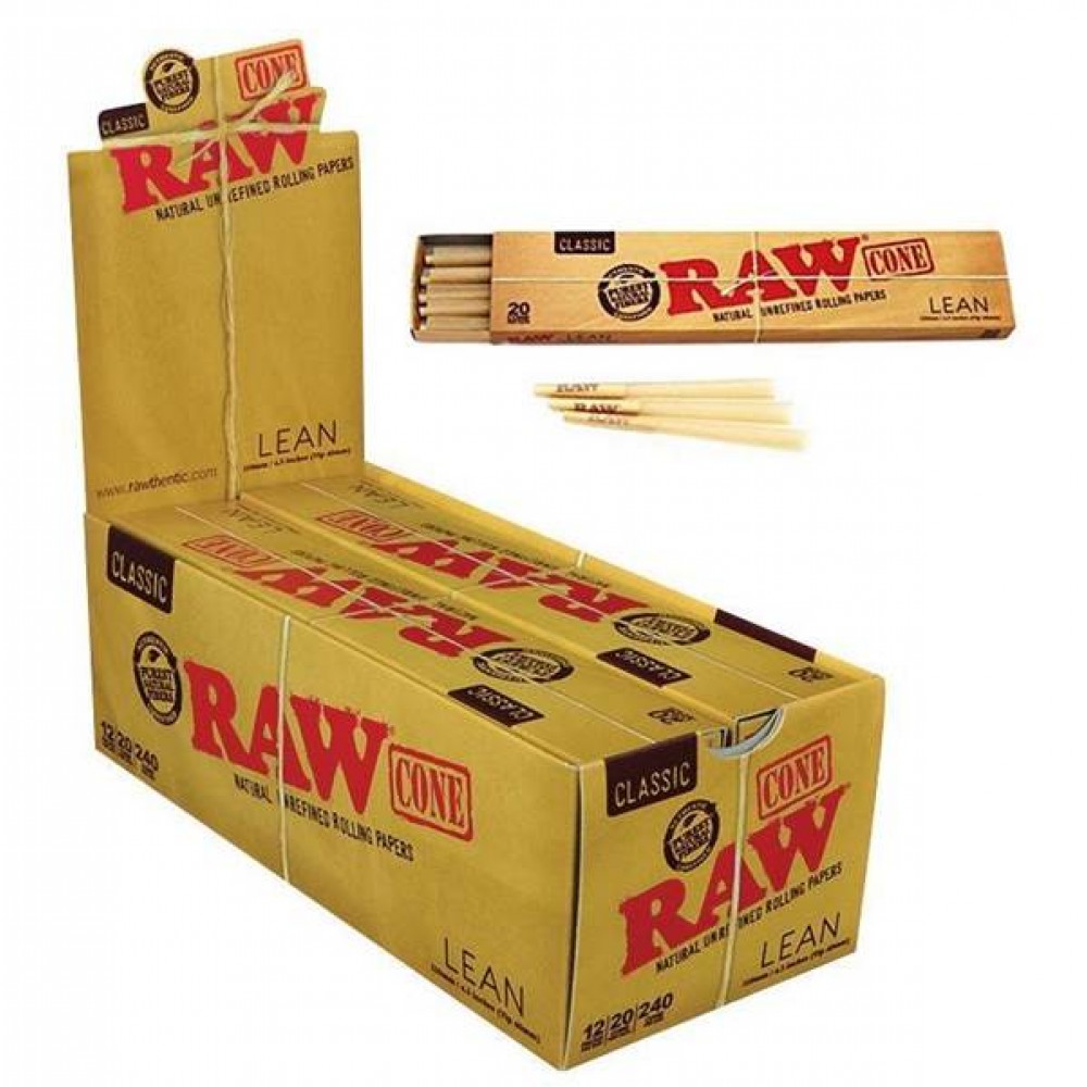 ROLLING PAPERS : RAW CONE LEAN 110MM 20 CONE/PACK 12CT/PACK
