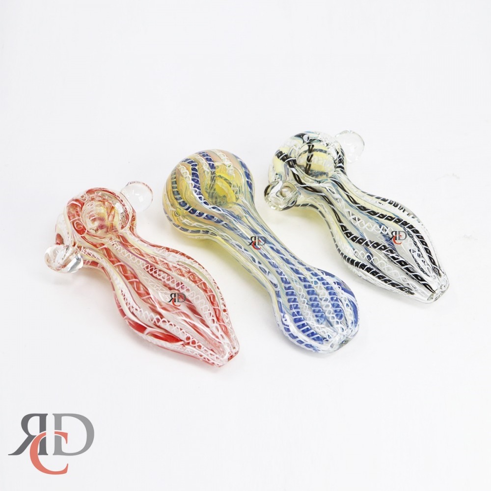 GLASS PIPE FLAT MOUTH TWISTING ROD ART GP6603 1CT