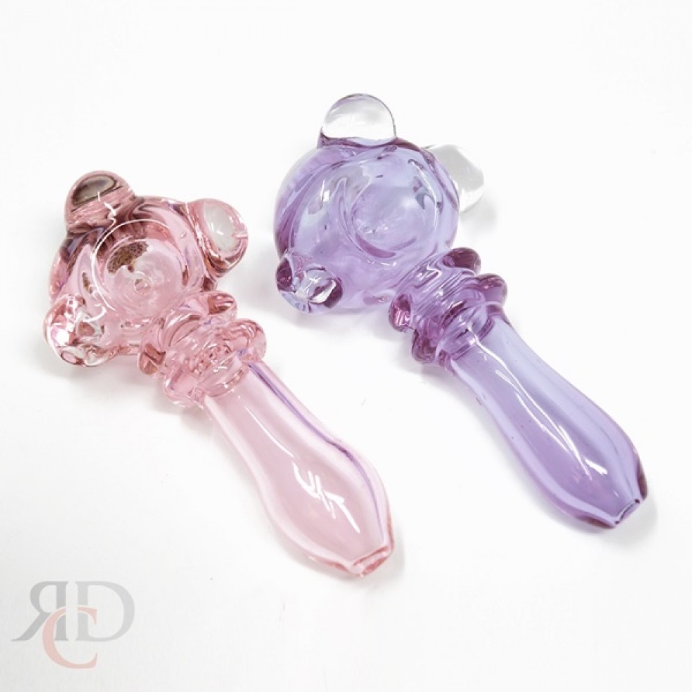 GLASS PIPE FLOWER HEAD FANCY PINK/ PURPLE GP8576 1CT