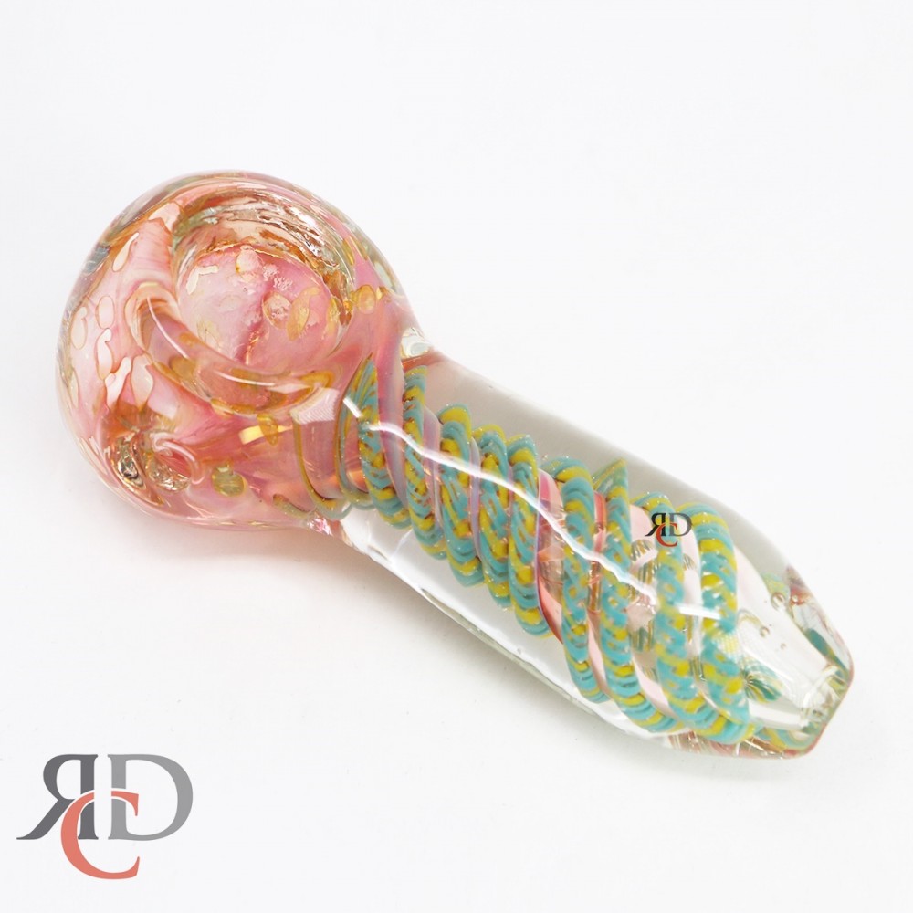 SMOKING PIPES : GLASS PIPE GOLD FUME ART GP7593 1CT