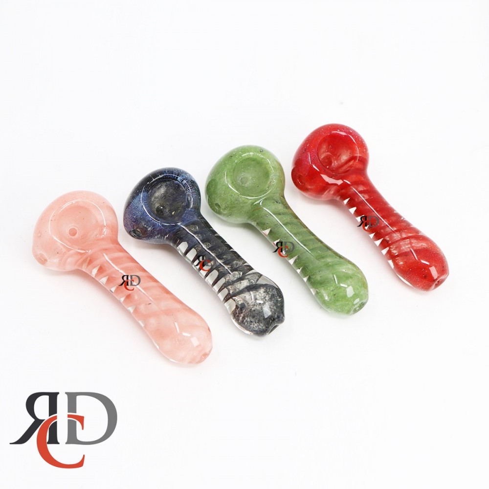 GLASS PIPE SPIRAL ART FRIT PIPE GP2650 1CT