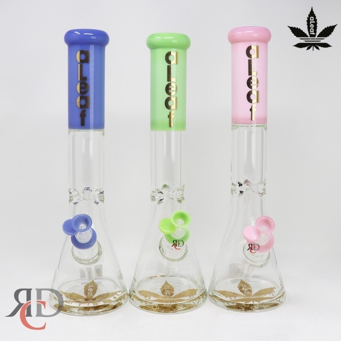 WATER PIPE ALEAF SLIME NECK BEAKER ASST. COLORS WPLF5100 1CT