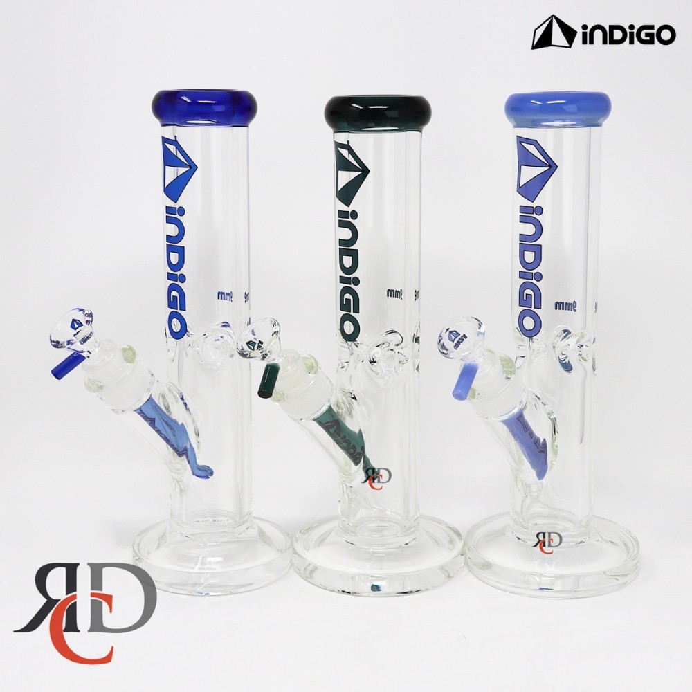 WATER PIPE INDIGO 11 INCH STRAIGHT TUBE 9MM WITH DOUBLE FIRE ...